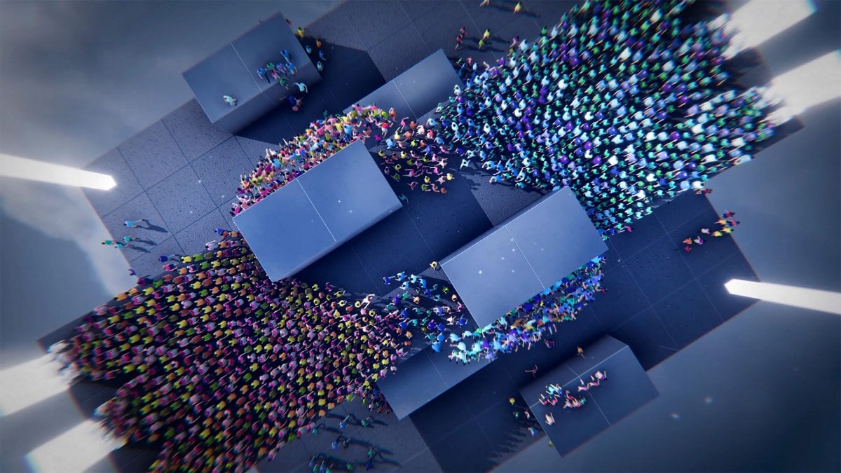 Recensione di Humanity, il puzzle game che unisce Rez, Lemmings e Chu ...