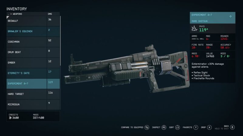 Starfield: i migliori fucili – Elenco dei livelli delle armi