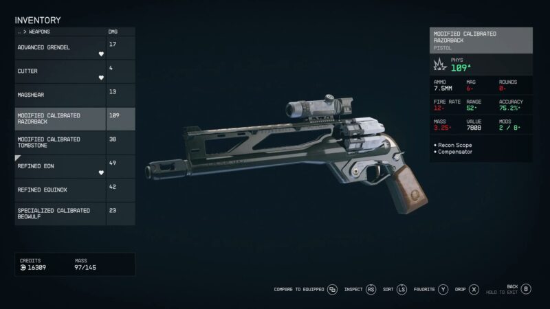 Starfield: migliori pistole – Elenco dei livelli delle armi