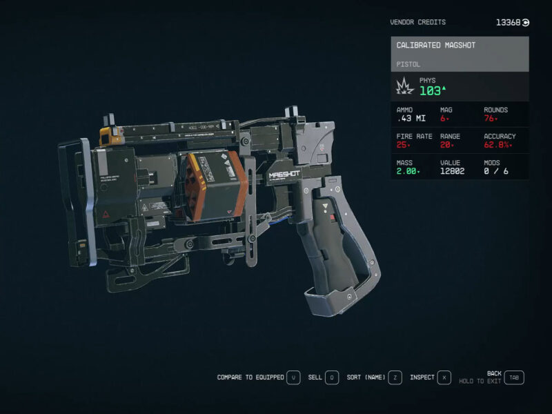 Starfield: migliori pistole – Elenco dei livelli delle armi