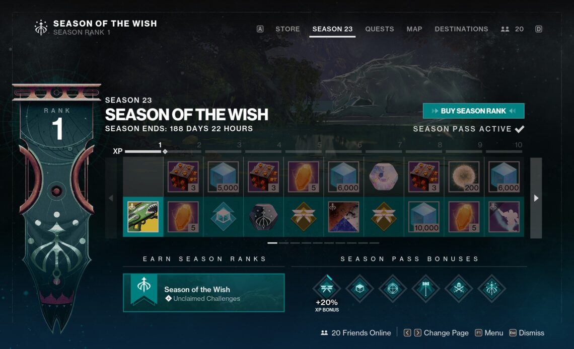 Destiny 2: Ricompense del Season Pass – La Stagione dei Desideri